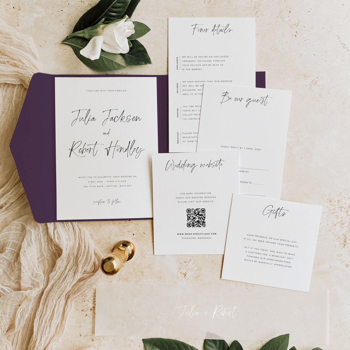 Contemporary wedding invitations | Elle Bee Design – Elle Bee Design ...