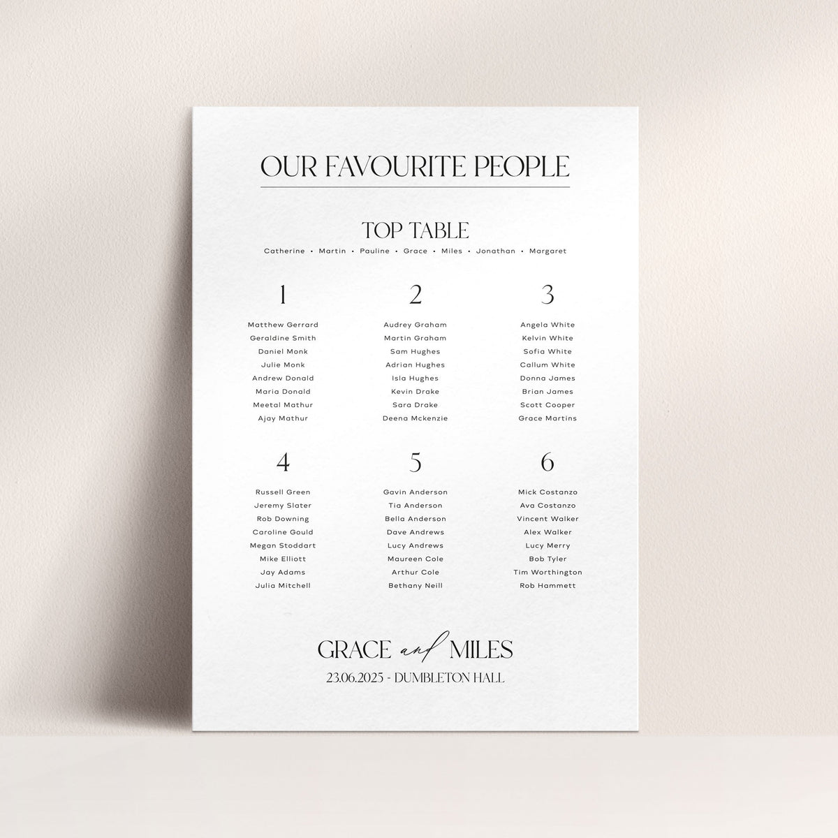 Wedding Seating Plans | Professionally Designed & Printed | Elle Bee ...