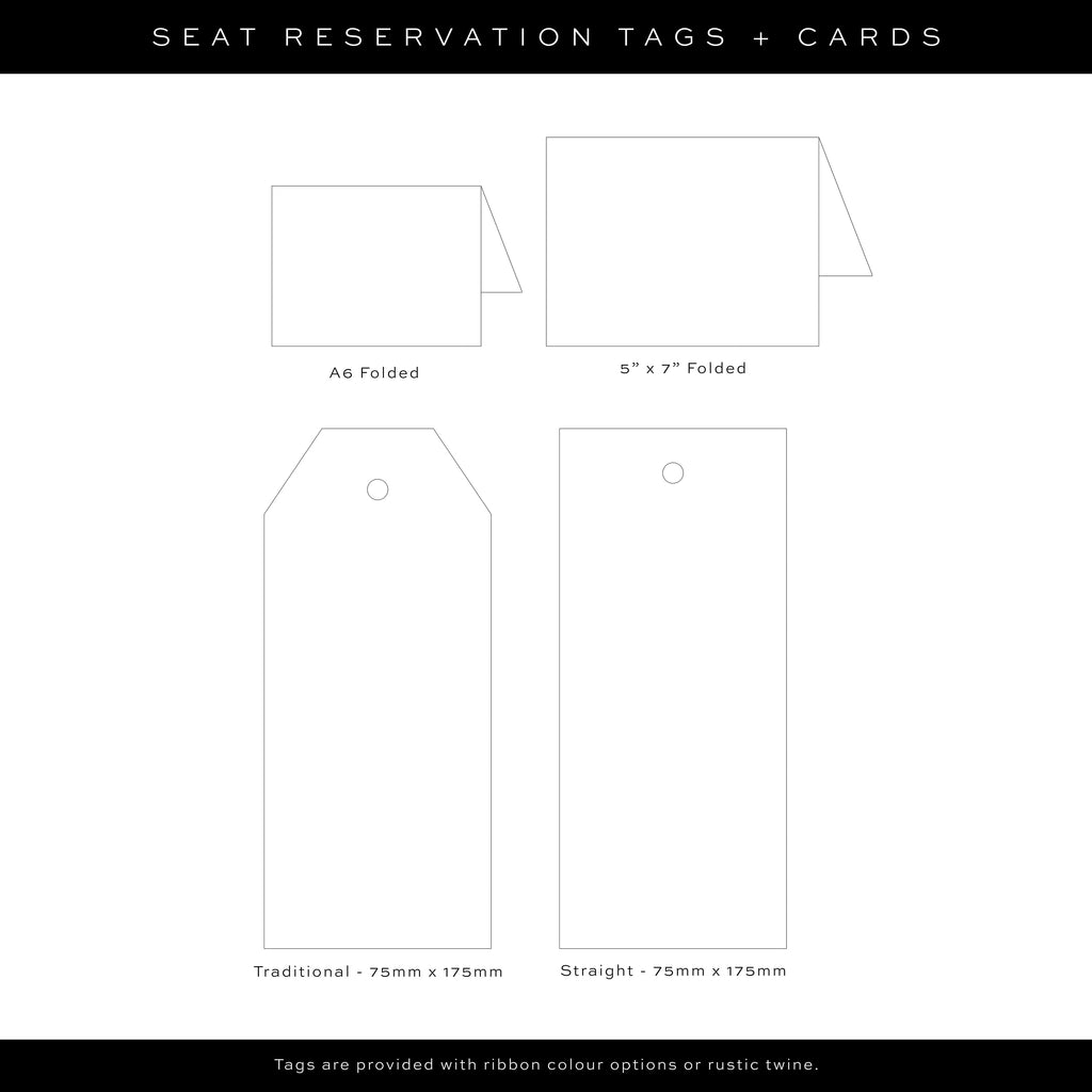 Chair Reservation Tag | Wedding Seating Tag | Elle Bee Design