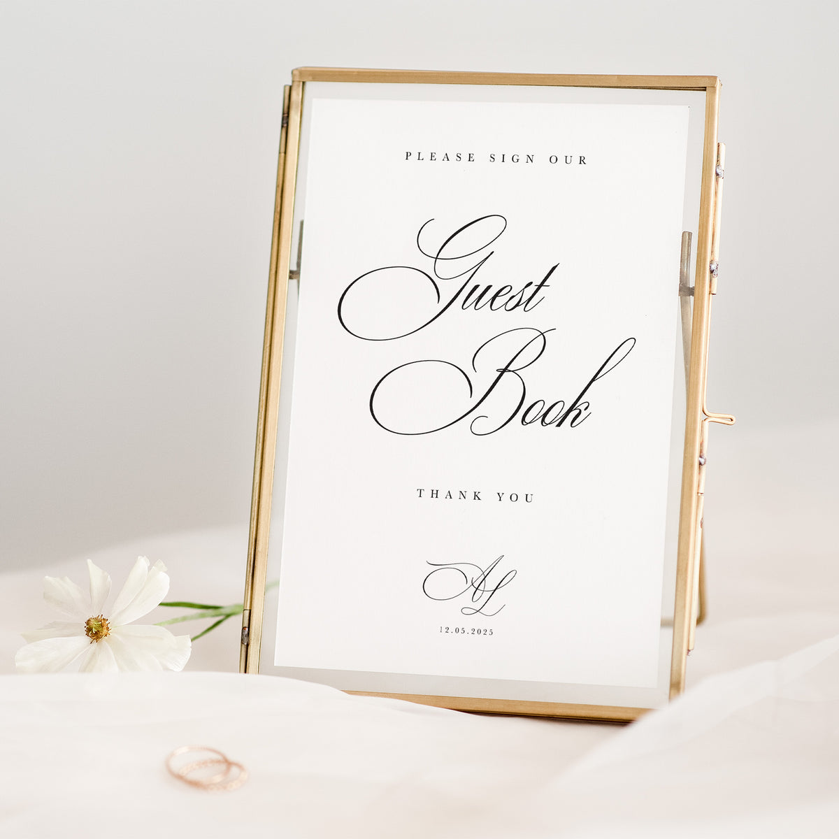 Guest Book Sign for Wedding - Luxury Wedding Reception Signage – Elle ...