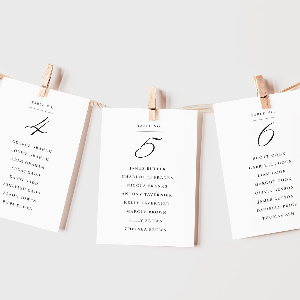 Contemporary Table Plan Cards | DIY Table Plan | Worcestershire Wedding ...