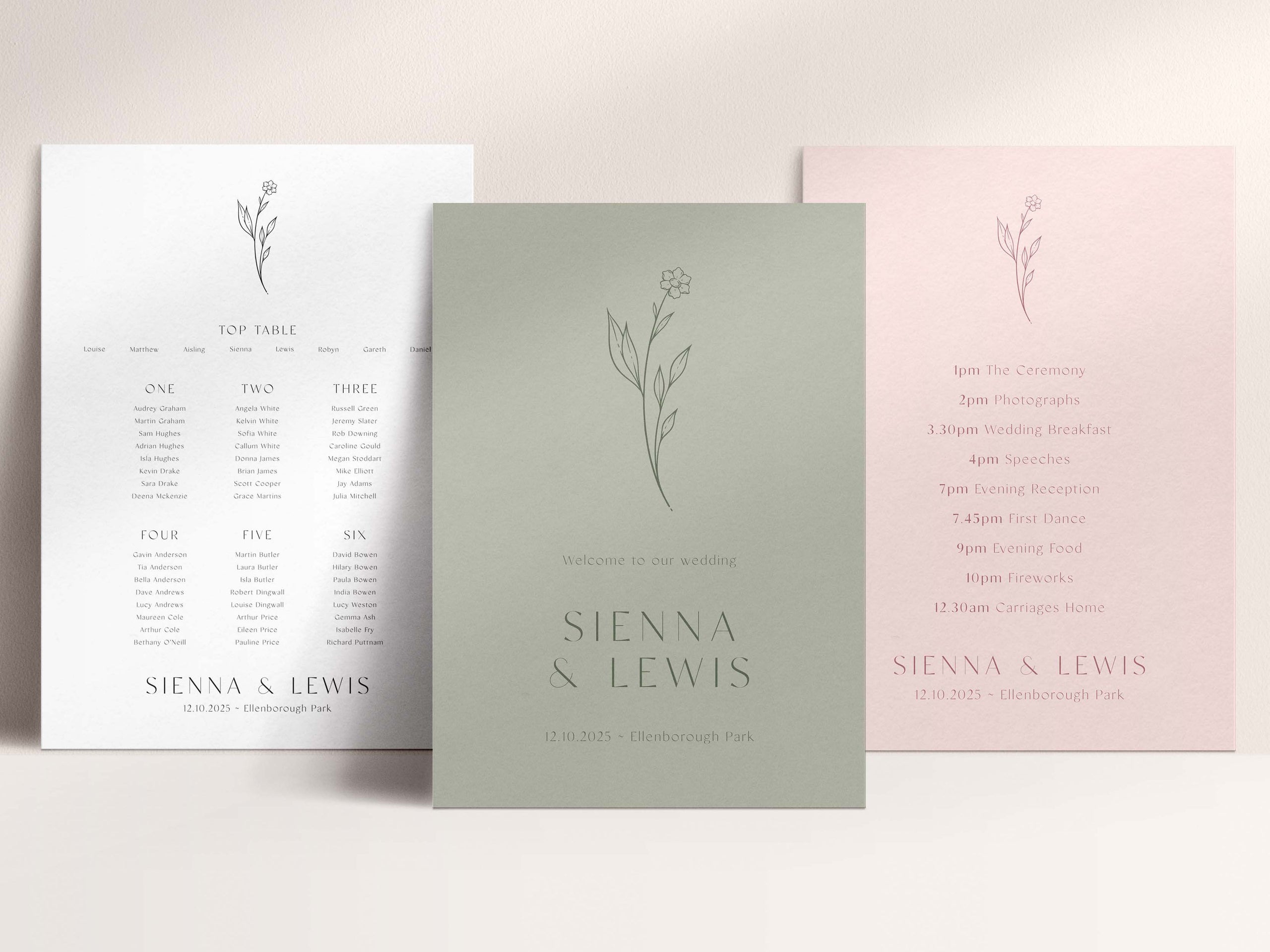 Contemporary wedding invitations and on-the-day stationery | Elle Bee ...