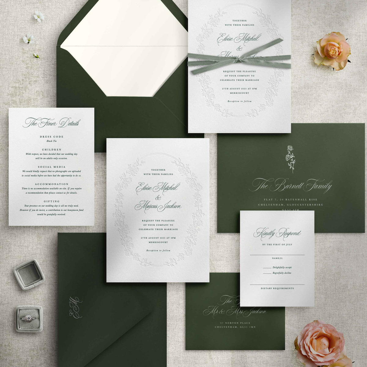 Letterpress Invitations - Charlotte Collection | Elle Bee Design – Elle ...