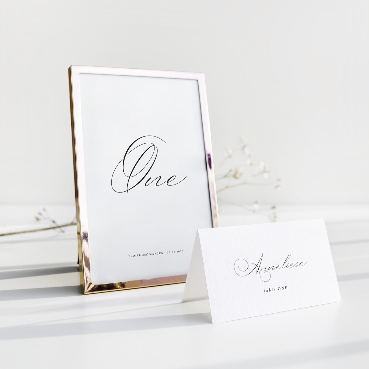 Elegant Calligraphy Wedding Table Numbers - Eloise – Elle Bee Design ...