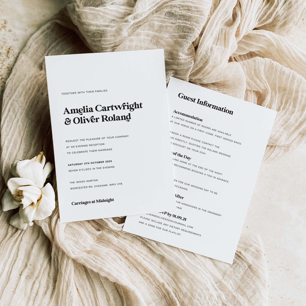 Retro Wedding Invitation | Evening Wedding Invite | Elle Bee Design ...