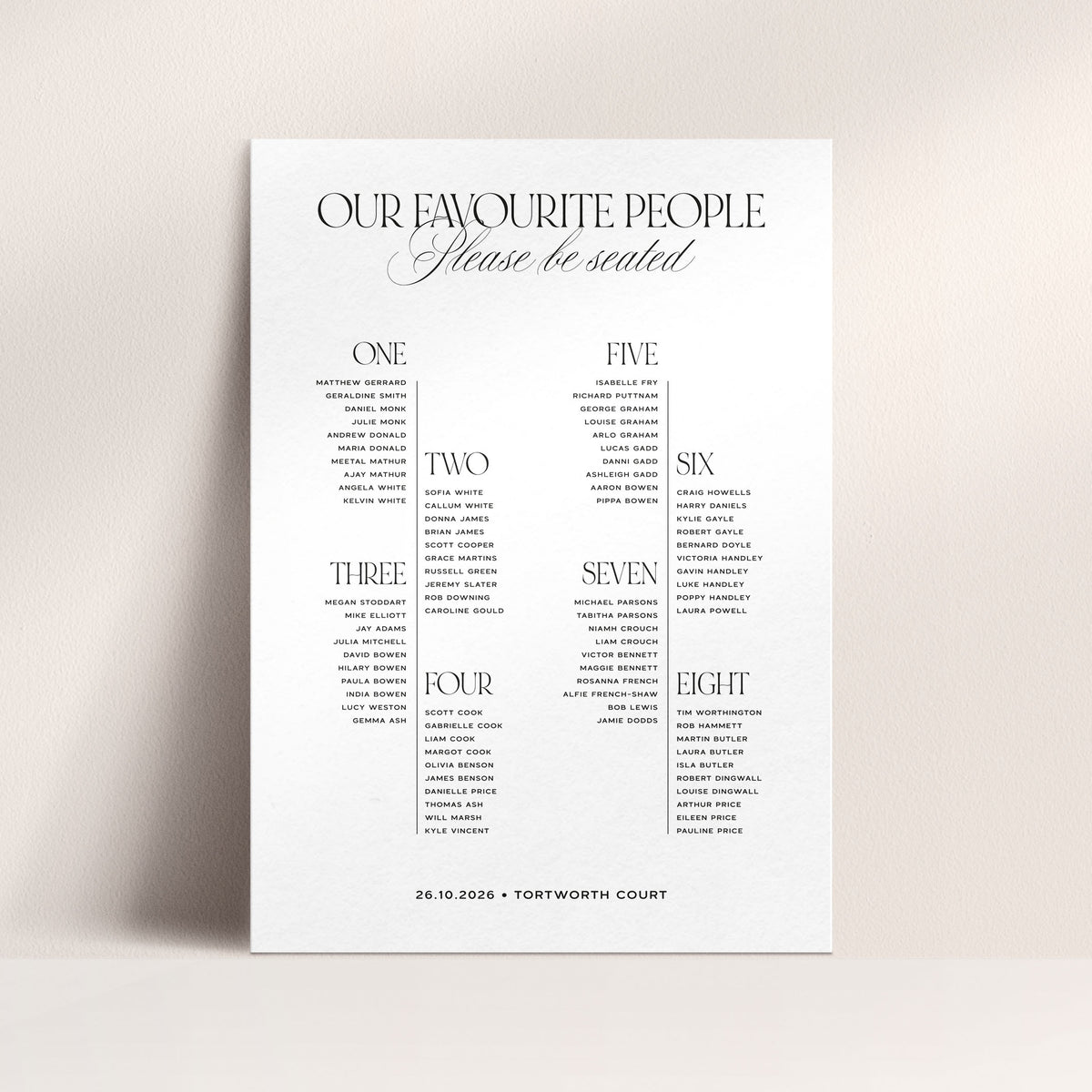 Luxury Modern Wedding Table Plan - Tortworth Collection – Elle Bee ...