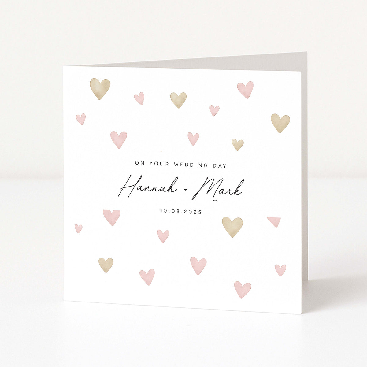 Personalised Heart Wedding Card - Polkadot Hearts | Elle Bee Design ...
