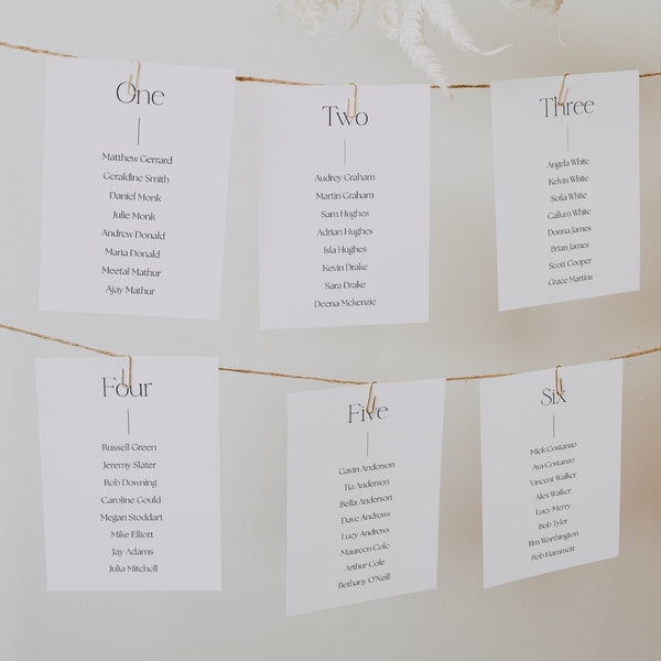 Simple DIY table plan cards | Seating chart cards | Worcestershire ...