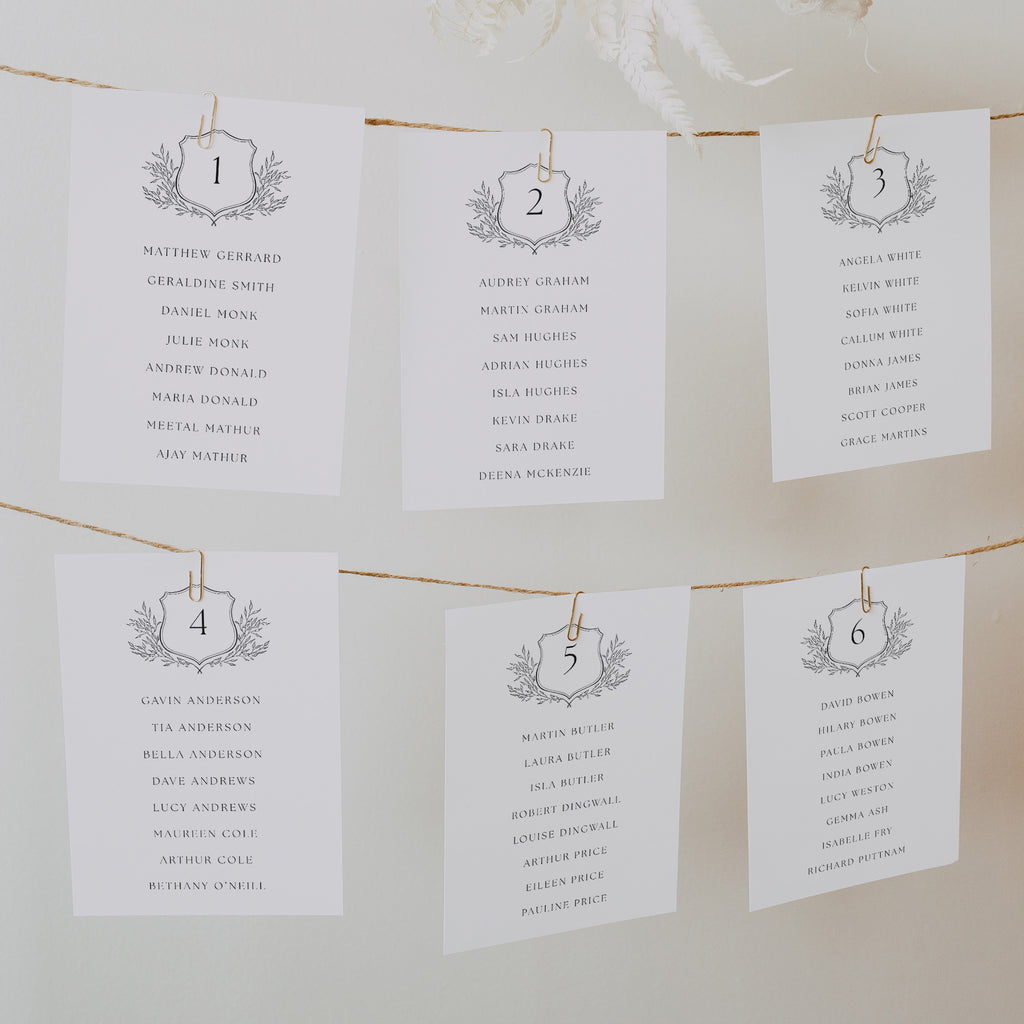 Mauve Wedding Table Plan Cards | Seating chart cards | Worcestershire ...